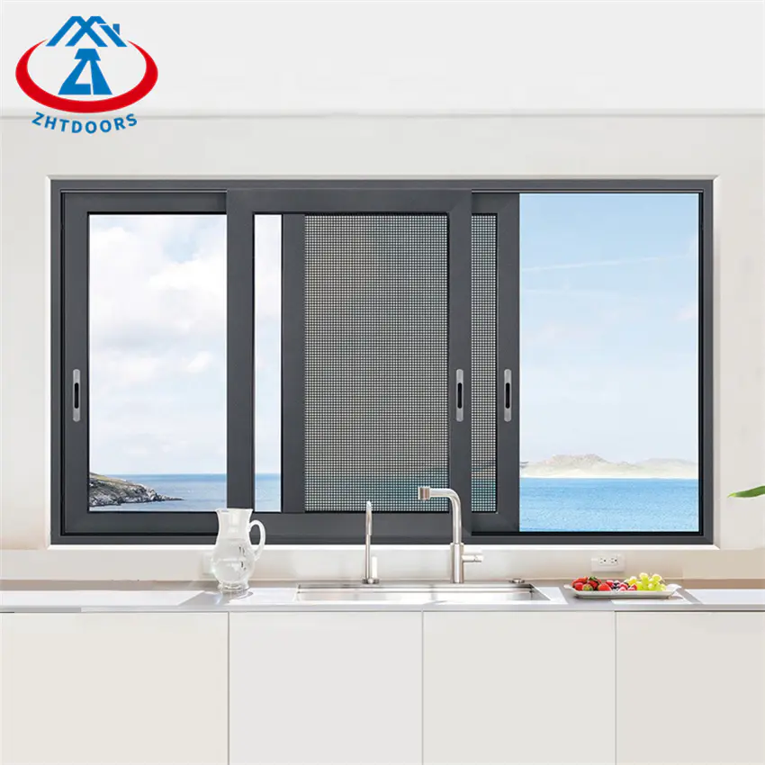Super Glass Double Glazed Sliding Aluminium Windows Zhongtai