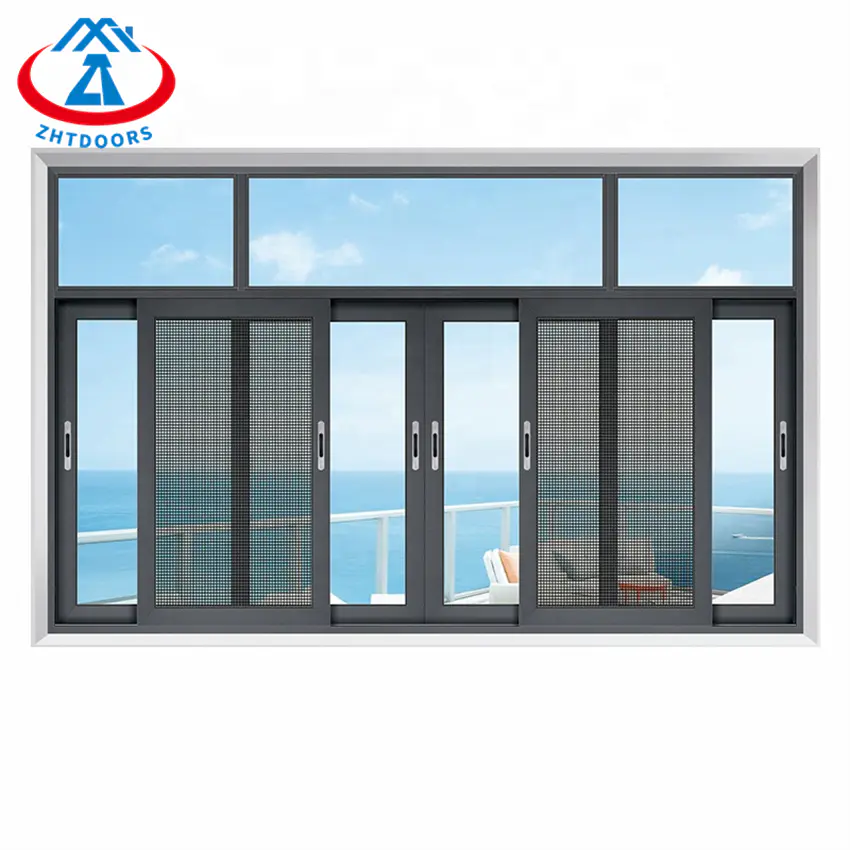 Super Glass Double Glazed Sliding Aluminium Windows Zhongtai